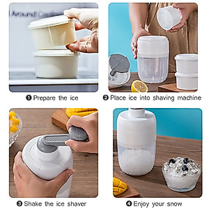 KALPAGA Manual Ice Crusher Machine Portable Ice Shaver and Snow Cone Machine with 2 Ice Cube Trays, Ice Crusher and Shaved Ice Machines