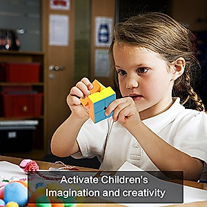 Roxenda Speed Cube Set, Speed Cube Bundle of 2x2x2 and 3x3x3 Cube Smoothly Magic Cube Collection for Kids Teens & Adults [2 Pack] (Stickerless)