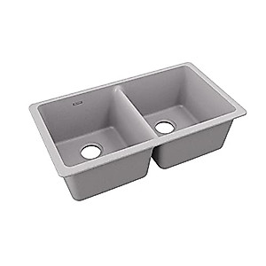 Elkay Quartz Classic ELGU3322GS0 Greystone Equal Double Bowl Undermount Sink