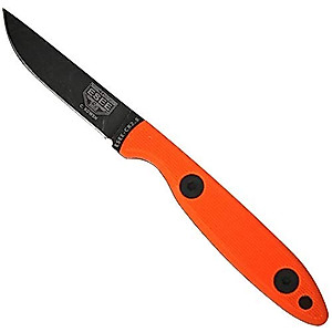 ESEE Knives Cody Rowen CR2.5 Hunting Camping Fixed Blade Knife w/Leather Sheath (Orange)