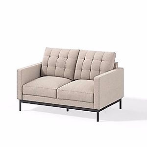 ZINUS Thompson Loveseat / Tufted Cushions / Green Tea Infused Foam Cushions / Tool-Free, Easy Assembly, Beige