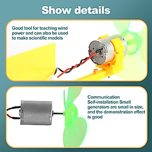 9 Set Mini Generator Motors DC Motor, Micro Wind Turbine Generator Kit with Holder Blades DIY Project Kits, Teaching Tool for demonstrating Wind Power Generation