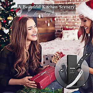 Huusk Collectible Knives Chef Knife & Meat Knife with Leather Sheath and Gift Box…