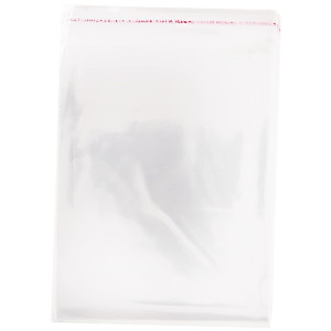 Patty Both 100 Pcs 4 5/8 X 5 3/4 Clear A2+ Card Resealable Cello / Cellophane Bags (Fit One A2 Size Card w/ Envelope)