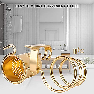 Hair Dryer Holder Wall Mount, Bathroom Hair Dryer Holder Hair Care Tools Holder Wall Mount, Spiral Blow Dryer Holder Stand Rack Aluminum Bathroom Shelf Storage Bathroom Accessory Wall Shelf
