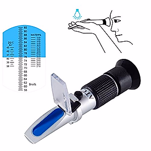 Honey Refractometer with ATC - Tiaoyeer Refractometer for Honey Moisture, Brix and Baume, 58-90% Brix Scale Range Honey Moisture Tester (Honey Refractometer)