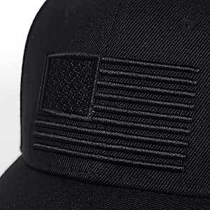 UMiCHOi American Flag Hat Dad Hat Embroidered Fitted US Flag Baseball Cap for Men Women Black