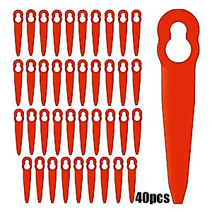 RESYO 40pcs Lawn Mower Blade Plastic Cutter for Grass Trimmer Brushcutter Replacement Compatible with STIHL 45 Cordless Strimmer Garden Tool xiaolu