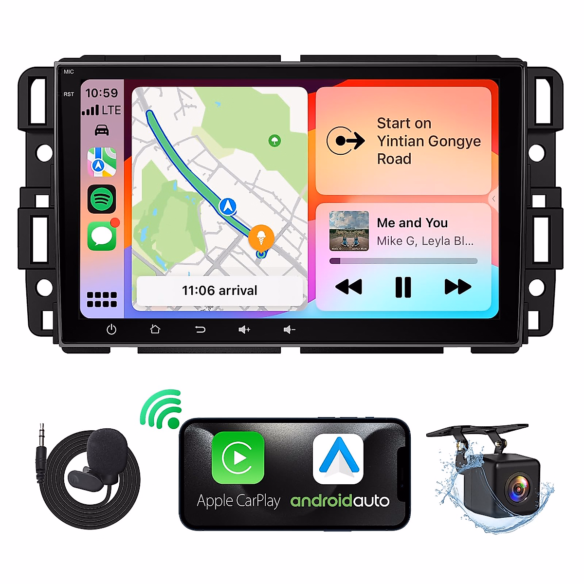 Eonon CarPlay & Android Auto Car Stereo Receiver, Android 10.0 Car Stereo 2+32GB Car Radio, Compatible with Chevrolet/GMC/Buick-8 Inch-Q80SE