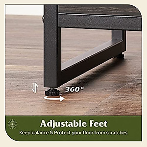 WLIVE TV Stand for 55 inch TV, Tall Entertainment Center with Storage, Industrial Farmhouse TV Console for Bedroom Living Room, Charcoal Black