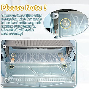 VARLNALY 3.0 Large Self-Cleaning Cat Litter Box, Pull-Out Non-Electric Automatic Cat Litter Box with Lid(24PCS Trash Box), One-Piece Base Prevents Urine＆Litter Leakage, Enclosed Isolates Odor (Blue)