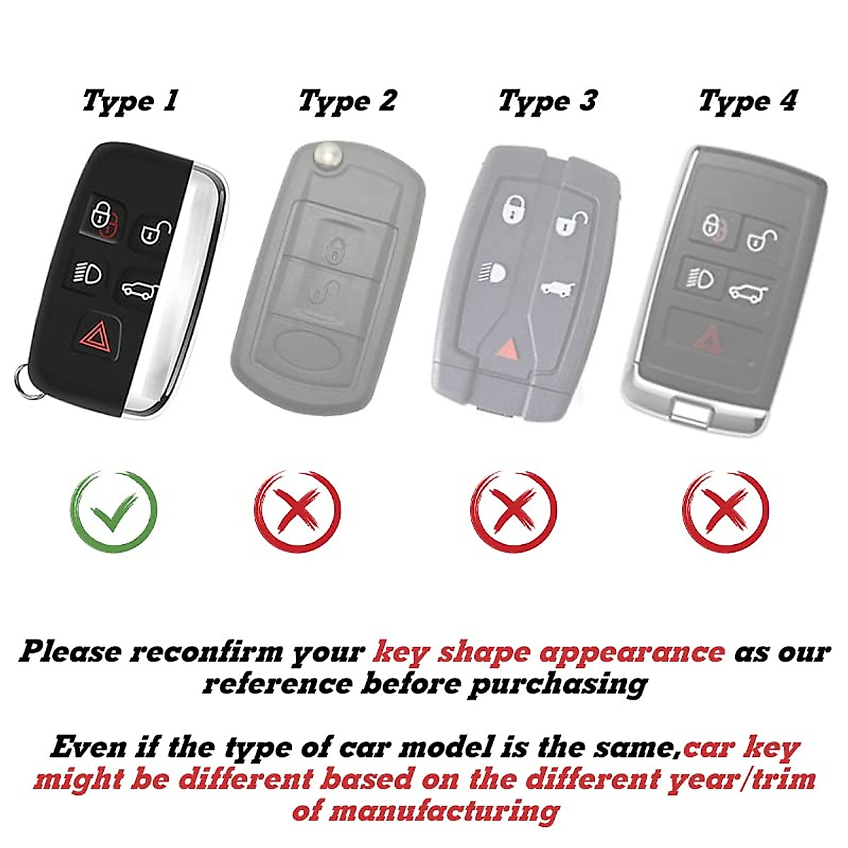 Xotic Tech Carbon Fiber Pattern Soft Silicone Key Fob Shell Skin Cover w/ Keychain, Compatible with Land Rover Range Rover Discovery LR2 LR3 LR4 or Jaguar XE XF XJ F-Typ F-Pace Smart Keyless Entry Key