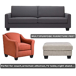 MEETWARM 4 inch Sofa Legs Square Tapered Plastic Couch Legs Replacement Furniture Legs for Armchair Nightstand Dresser TV Stand and Chest of Drawers, Set of 4