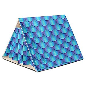 Mermaid Scale Blue Purple, Hamster House Habitat Bed for Small Animal Hamster Gerbils Chipmunks Squirrels Hedgehogs Guinea Pigs Habitat Decor