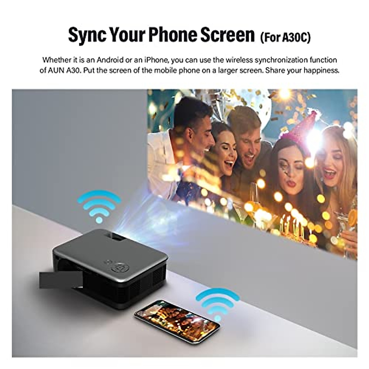 Portable Projector Projector Home Smart TV Box Cinema Laser sync 4k Video for Android Phone