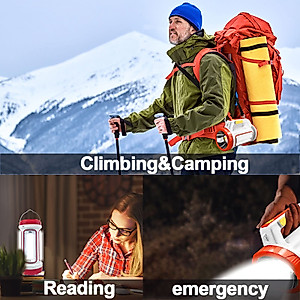 Solar Camping Lights Rechargeable Lantern,4000mah Battery for Power Outage Supplies Emergency Lights for Home Power Failure,1000LM Camping Lantern Solar Lamps Long Battery Life IPX4 Waterpoof