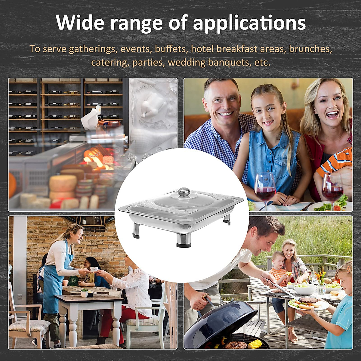 DOITOOL 1 Set Four-Legged Fish Grill Square Buffet Tray Buffet Plate Stainless Steel Food Tray Versatile Food Plate Food Holding Plate Buffet Supply Restaurant Accessory Square Food Plate