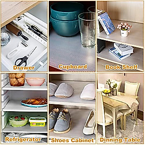 12 INCHES x 20 FEET Non-Slip Shelf Liner, Pack of 2, EVA Kitchen Liner, Non-Adhesive Liner, Original Smooth Shelf Liner, Durable Strong Grip Liner, Stain-Proof Shelf, Drawer, Cabinet Liner