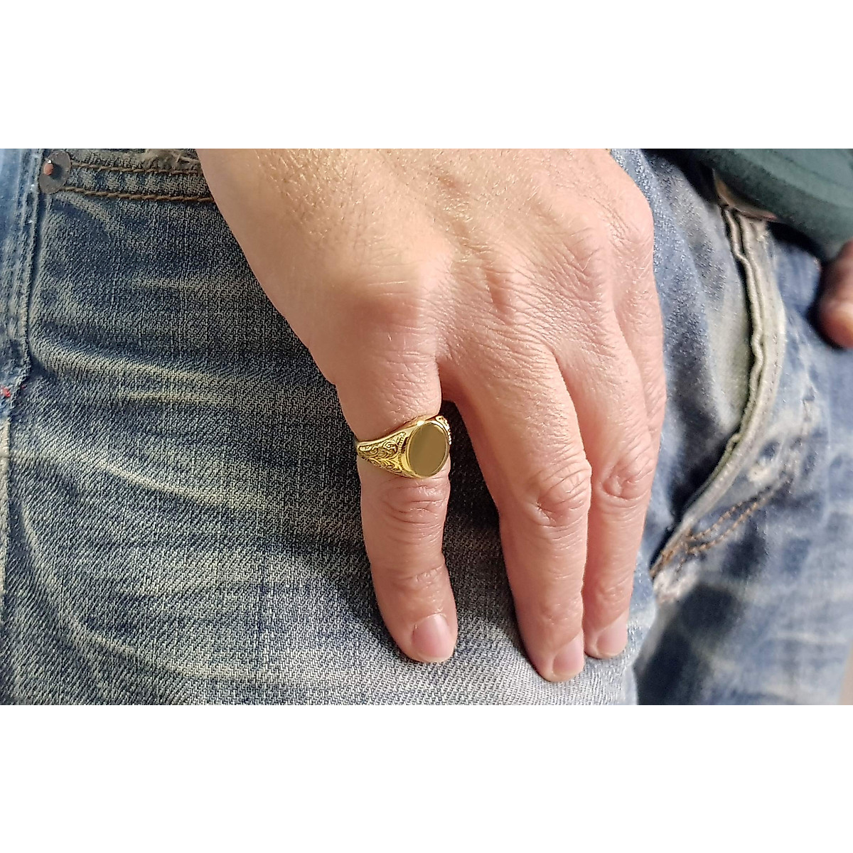 Elegant jewel box Unisex Oval custom signet ring in solid gold 9k, 14k, & 18k, Personalized signet ring, Custom Initial engraved chevalier ring, Family gift, RN386