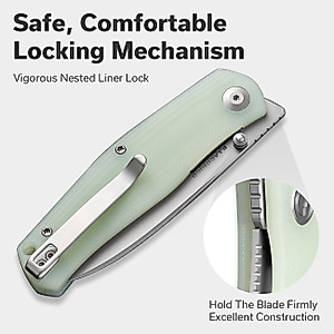 CIVIVI Sokoke Folding Knife, Pocket Knife for EDC, 3.35" 14C28N Steel Blade G10 Handle Thumb Stud Opener Front Flipper Utility Knife C22007-5