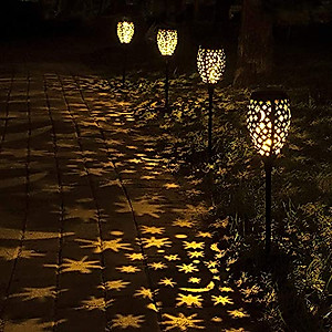 Walensee Solar Lights Outdoor (Black 2 Pack), Garden Decoration and ornamen, Moon and Star Pattern, Metal Sun Powered Stake Decorative Landscape Lamp Waterproof Dusk to Dawn for Lawn, Yard, Walkway