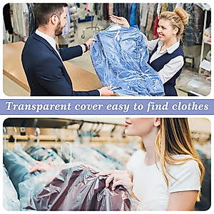 Amaxiu Garment Bags for Hanging Clothes, 35.4" x 23.6" Dust-Proof Clothes Covers 20pcs Clear Plastic Garments Dry Cleaner Bags for Closet Home or Travel Storage Gowns Coats Jacket Suits Dress
