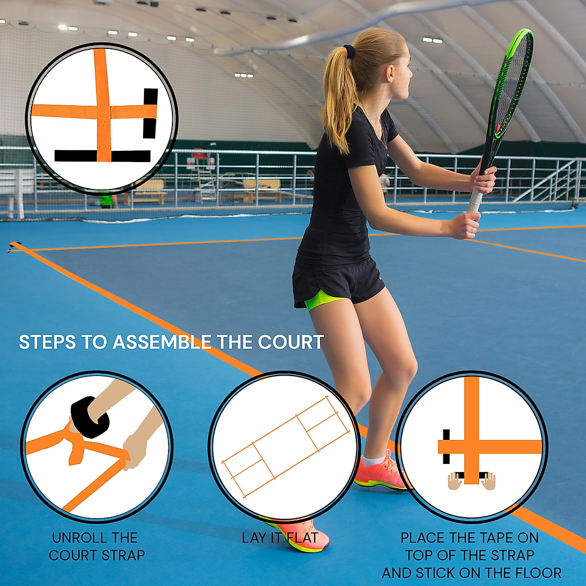 Greenway World - Pickleball Net Set with Court Marking Kit, Easy-to-Assemble Pickle Ball Net, Portable Pickleball Net with Strap and Fixed Height, Pickleball Net Set with Zipper Bag