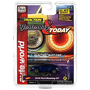 Auto World Xtraction 2018 Mustang GT (Blue) HO Scale Slot Car