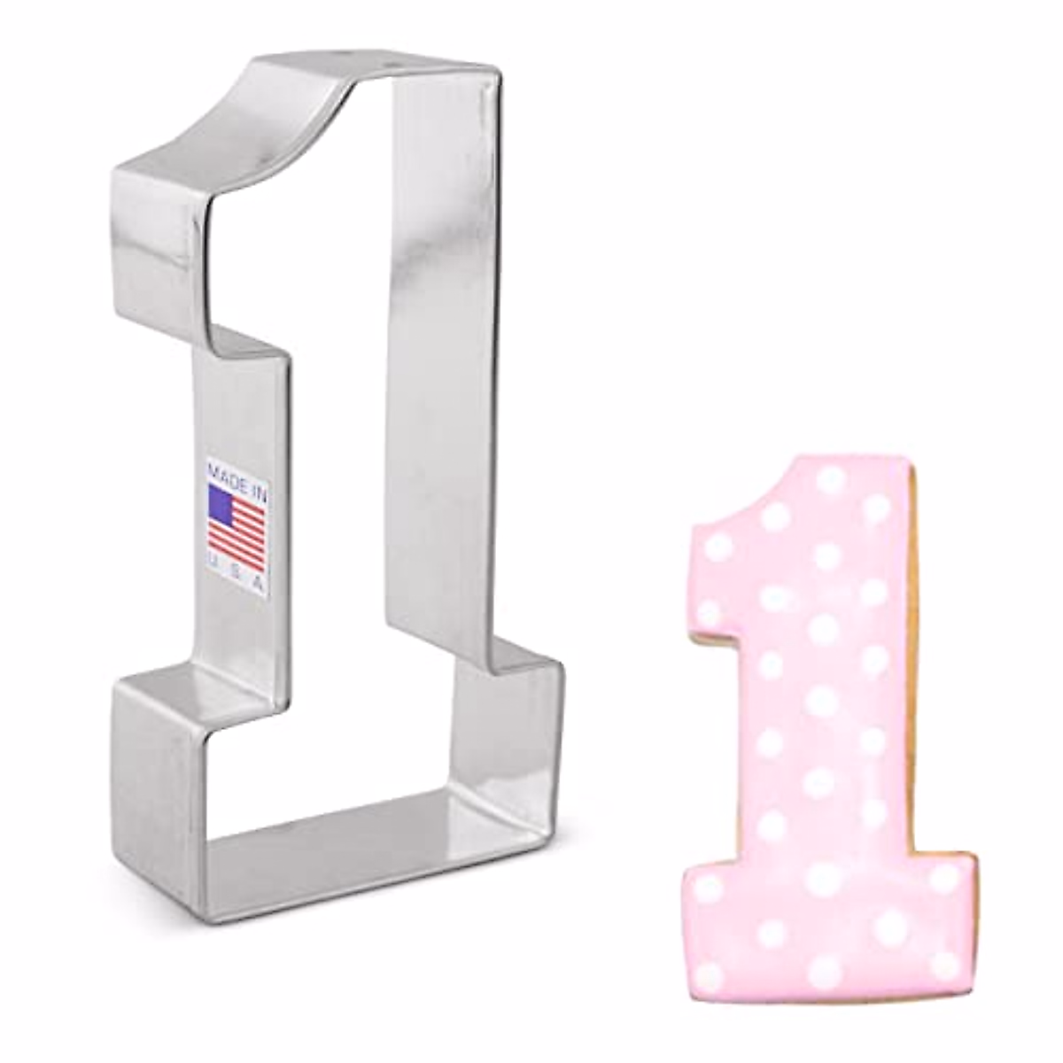 Large Number One #1 Cookie Cutter, 4.5" Made in USA by Ann Clark