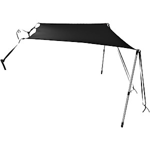 VEVOR T-Top Sun Shade Kit 6' x 7', UV-Proof 600D Polyester T-top Extension Kit with Rustproof Steel Telescopic Poles, Waterproof, Easy to Assemble for T-Tops ＆ Bimini Top