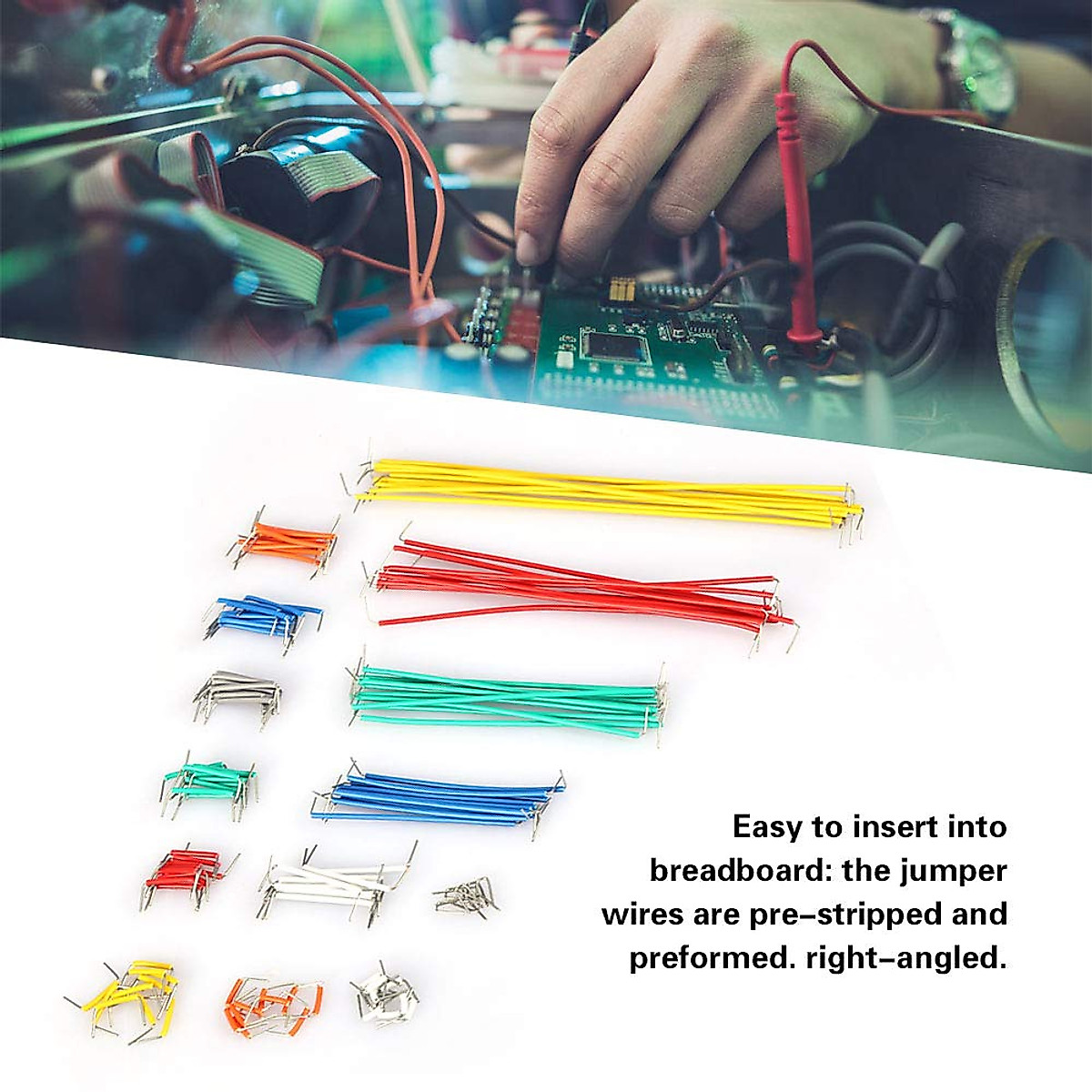Preformed Jumper Wire, Wide Application Breadboard Jumper, Convenient for Store and Fetch for Prototyping Use.