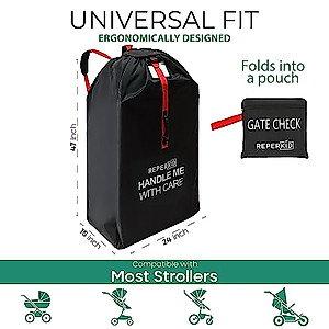 Reperkid Large Double Stroller Bag for Airplane Travel – Stroller Bag, Stroller Travel Bag, Stroller Bag for Airplane – Jogging Stroller - Black Sizeable and Water-Resistant Stroller Travel Bag with Adjustable Carry Straps