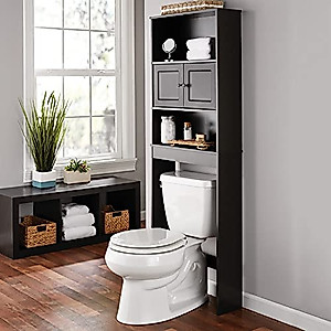 MIHAL Espresso 23" W Bathroom Space Saver, 3 Shelves, Over The Toilet Cabinet