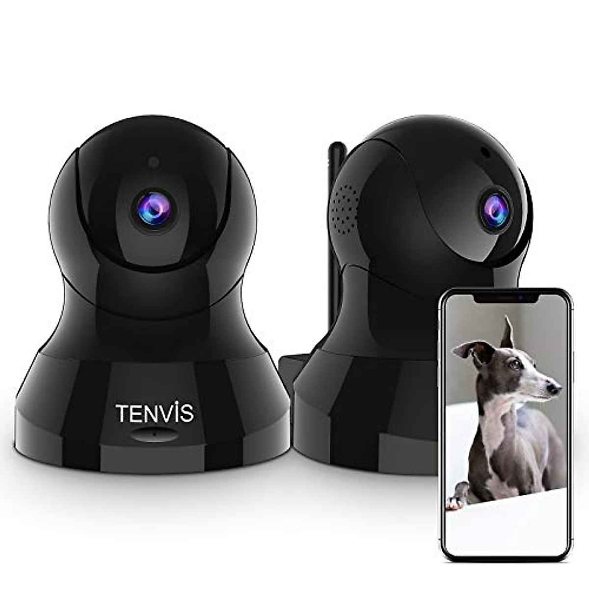 Pet Camera - TENVIS Pet Security Wireless Indoor Security Camera System w/Motion Detection, Two Way Audio, Enhanced Night Vision, Indoor Home Security Camera with MicroSD Slot, iOS/Android (2PCS)