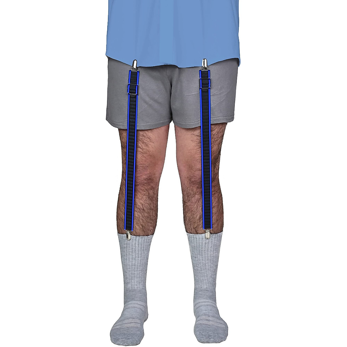 World's Best Shirt Stays for Men Police and Military-Heavy Duty-Made in USA (Original Style)(Back the Blue LEO Edition) 1 Pair of Shirt Keepers/Garter