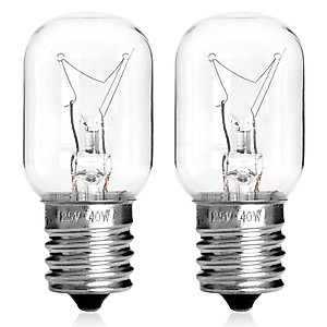 Microwave Light Bulb for GE Kenmore Whirlpool LG Microwave, E17 Base Kei 125V 40W, WB25x10030 Microwave Light Bulbs Under Hood Replace for 8206232A, 2Pcs