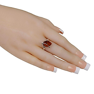 HolidayGiftShops Honey Amber and Sterling Silver Adjustable Ring Hanna