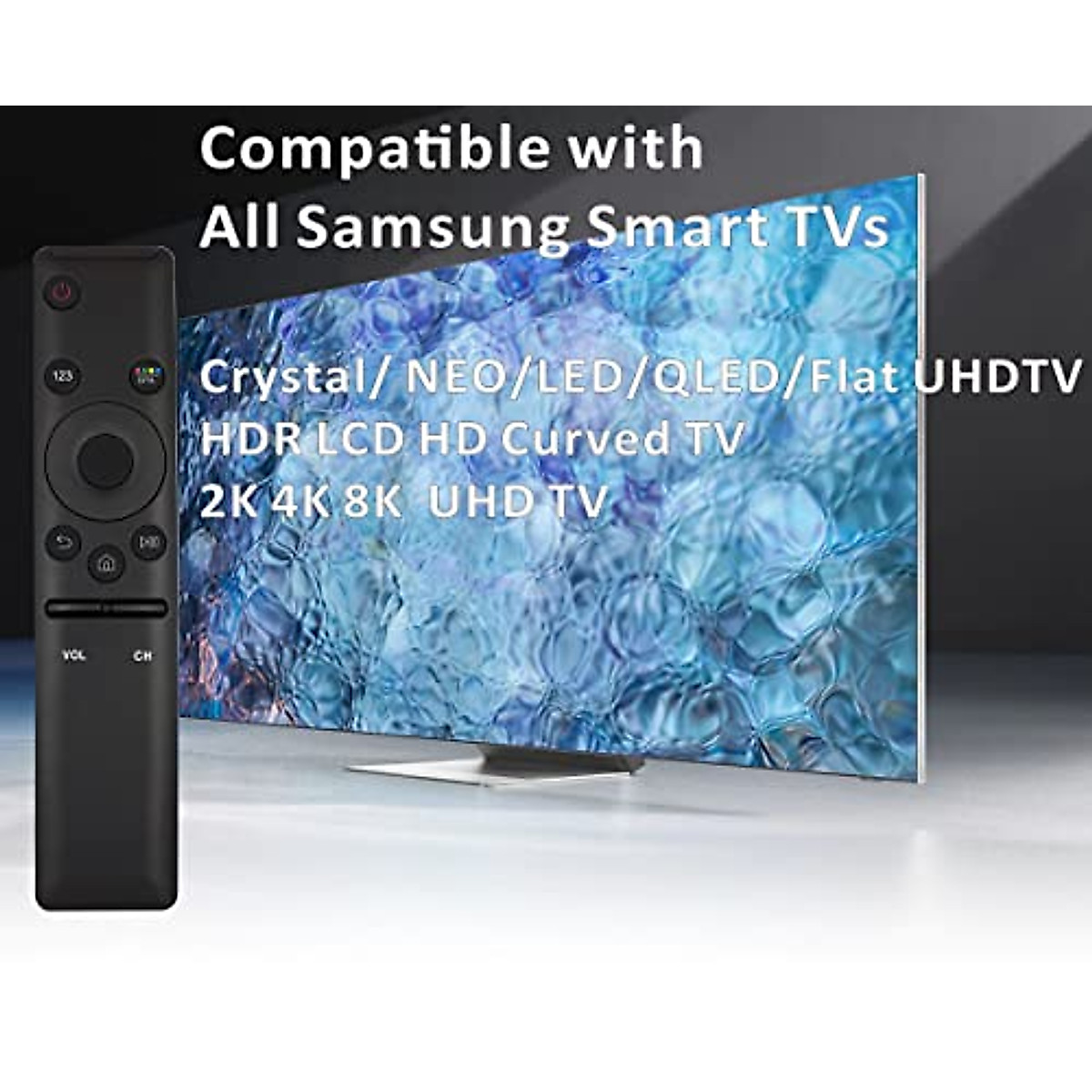 Universal Remote Control for All Samsung TV NEO LED QLED UHD SUHD HDR LCD Frame Curved HDTV 4K 8K 3D Smart TVsV and UN32/40/43/49/50/55/58/65/75 KS Models with 1 Year Warranty