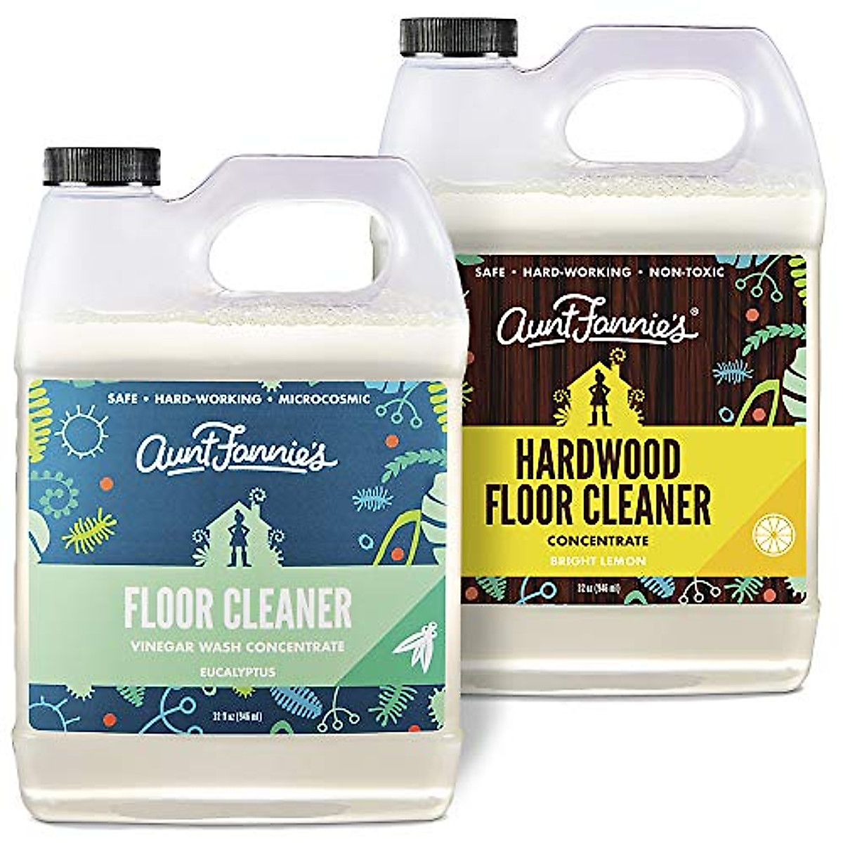 Aunt Fannie's Bundle: Floor Cleaner Vinegar Wash (Eucalyptus) + Hardwood Floor Cleaner (Lemon)