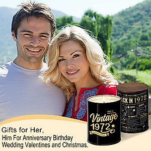 Happy 53th Birthday Candles Gifts for Women Men, Back in 1972 Scented Candles Gifts,1972 53th Birthday Home Decorations 53Years Old Gift for Husband Wife Dad Mom