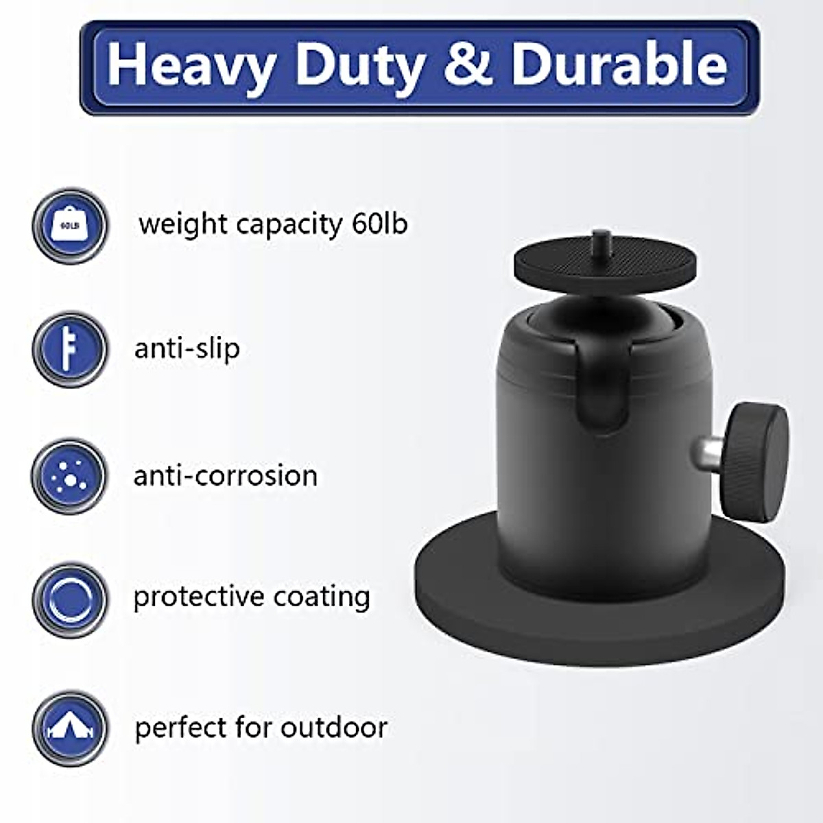 TSUYA Magnetic Camera Mount Base 60 LBS GoPro Magnetic Mount with Mini Ball Head for Gopro Hero, DJI Osmo Action Camera, AKASO Action Camera and More Cameras with 1/4"-20 Thread