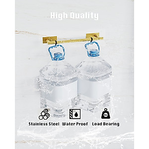 WZKALY Paper Towel Holder Under Cabinet, Self Adhesive or Wall Mounted SUS304 Stainless Steel Paper Towel Holder for Kitchen, Bathroom, Farmhouse, Barbecue and Laundry (Brushed Gold)