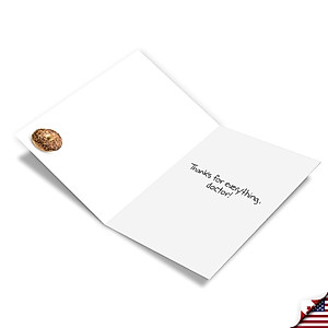 NobleWorks Humorous Thank You Dr, Physician, Dr. Paper Card (Doctor) with 5 x 7 Inch Envelope (1 Card) Everything Bagel C2440TYG