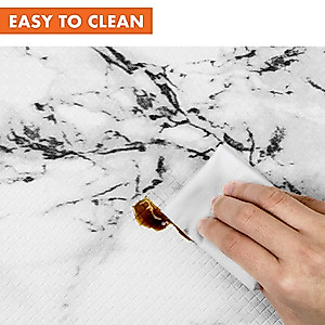 OPUX Anti Fatigue Kitchen Floor Mat, Reversible Cushioned Memory Foam Kitchen Rug Pad, Waterproof Non-Slip Padded Comfort Standing Mat for Office Laundry Home, 32x17 (Marble Gray)