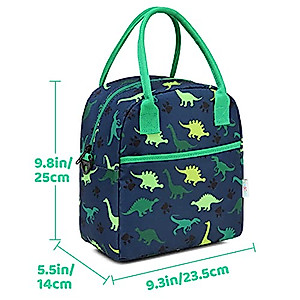 VASCHY Lunch Box Bag for Kids, Insulated Lightweight Lunch Box Tote for Toddler Boys and Girls School Daycare Kindergarten Dinosaur