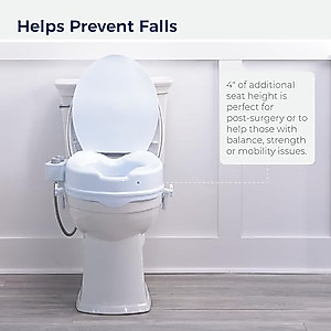 Drive Medical PreserveTech Raised Toilet Seat with Bidet (Ambient Water) Toilet Seat Riser, Elevated Toilet Seats for Seniors and Adults, Toilet Seat Bidet, Toilet Seat Elevator with Bidet Sprayer