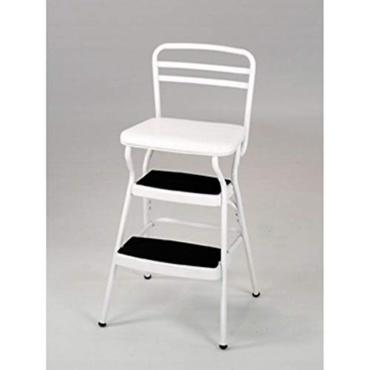 Cosco White Retro Counter Chair / Step Stool with Lift-up Seat