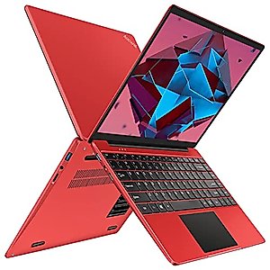Ruzava Windows 10 Laptop Computers, 14" 6GB RAM 128GB SSD Support 1TB SSD Expansion, 1920x1080 FHD Traditional Laptop for Work Study Entertainment-Red