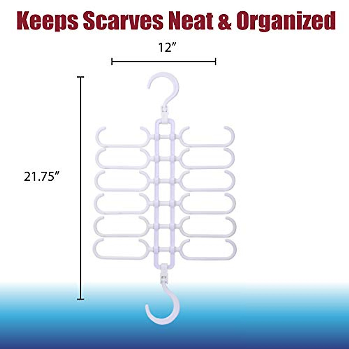 Wonder Hanger MAX Scarf Hanger, Patented & TRADEMARKED Closet Organizer, and Space Saver