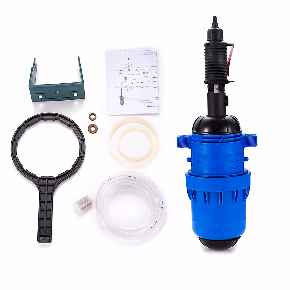 0.2% -2% Water Powered Flow Dosing Pump Hydraulic Chemical Fertilizer Injector Proportioning Dispenser Liquid Diluent Doser Proportioner for Drip Irrigation Mixer Hose Livestock Farm (0.2%:2% 4℃-30℃)